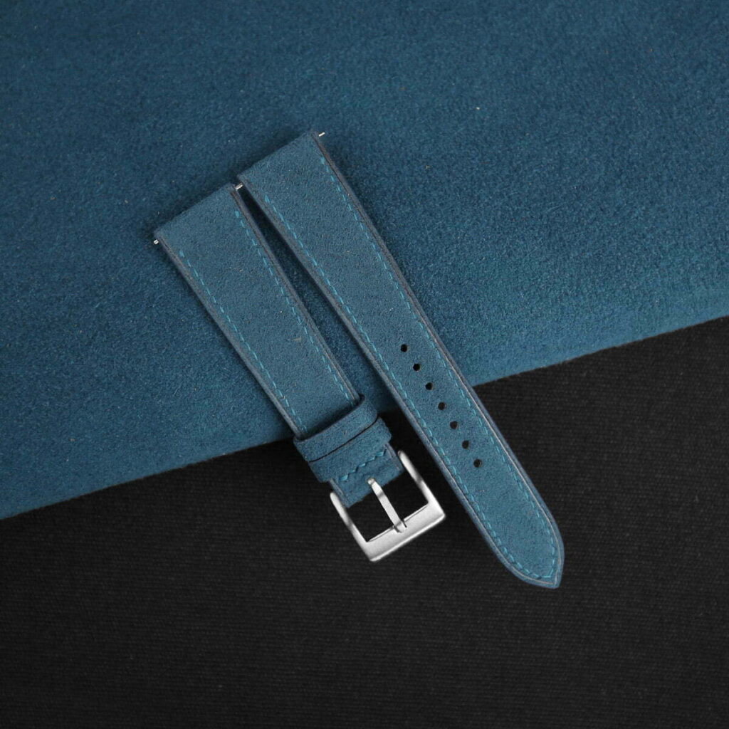 Blue Alcantara Watch Strap | Handdn - Bespoke Watchstraps