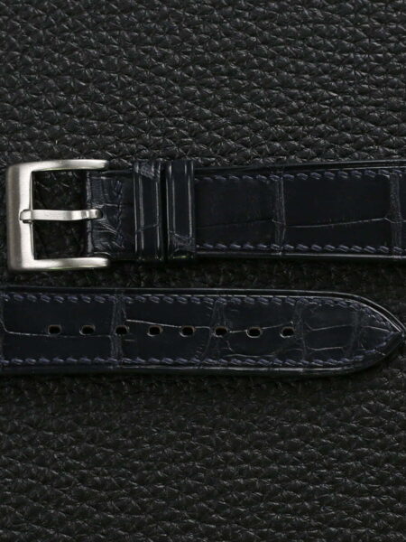 Midnight Blue Alligator Leather Watch Strap | Handdn - Bespoke Watchstraps