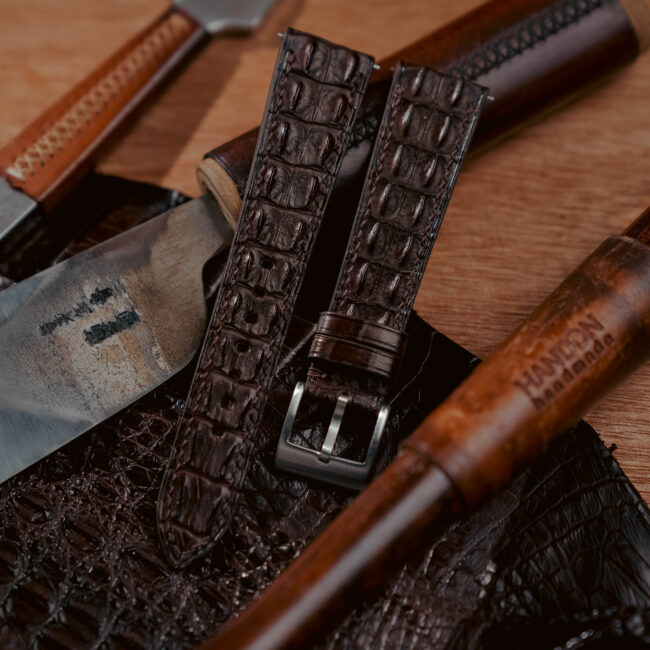 Brown Double Hornback Alligator Watch Strap | Handdn - Bespoke Watchstraps